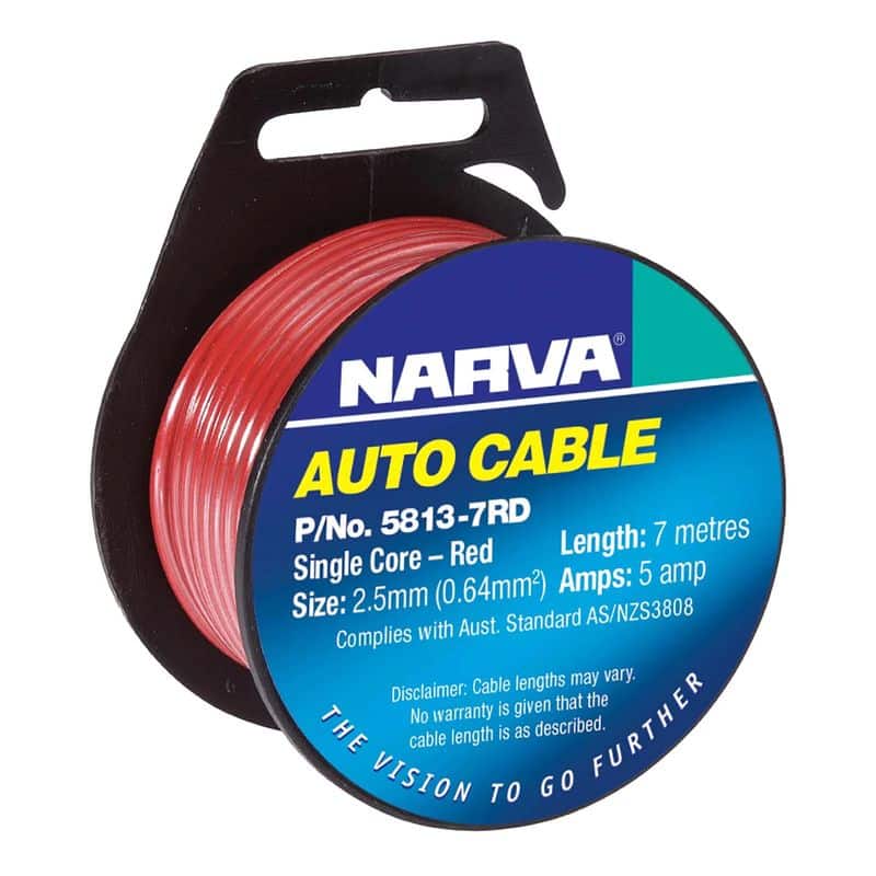 Single Core Cable 3mm Red - 7M - 5813-7RD